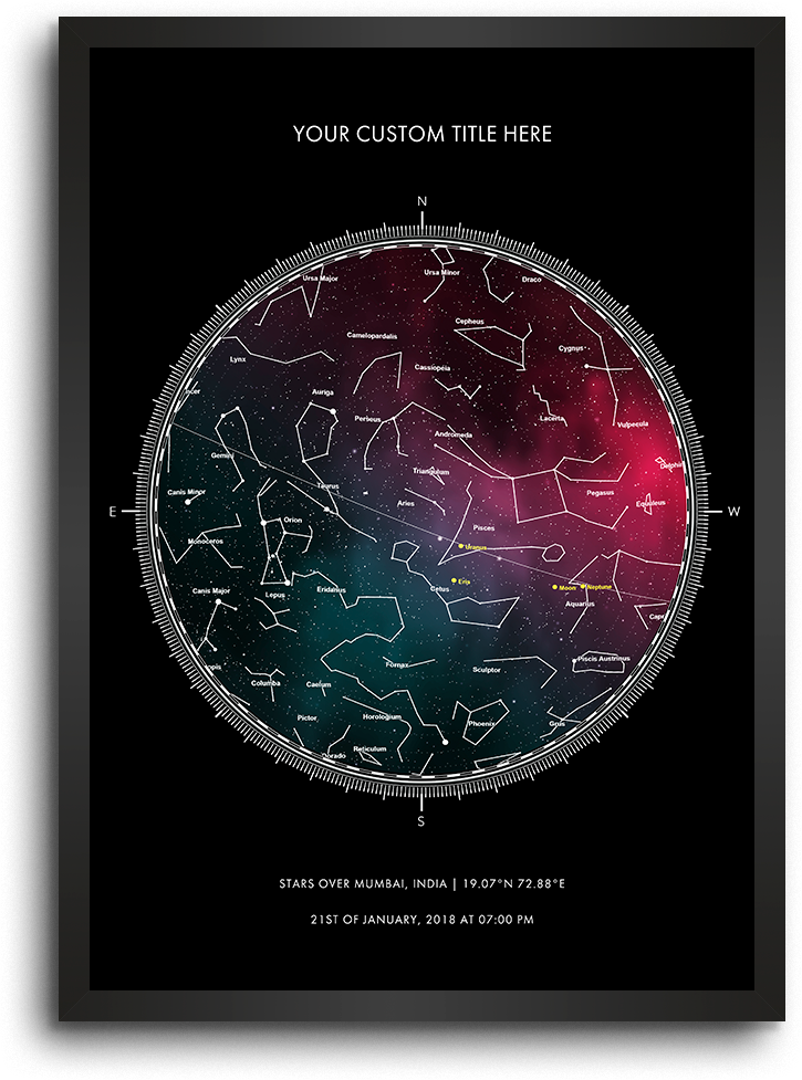 Gift Personalized Star Map & Night Sky India | Framedstars